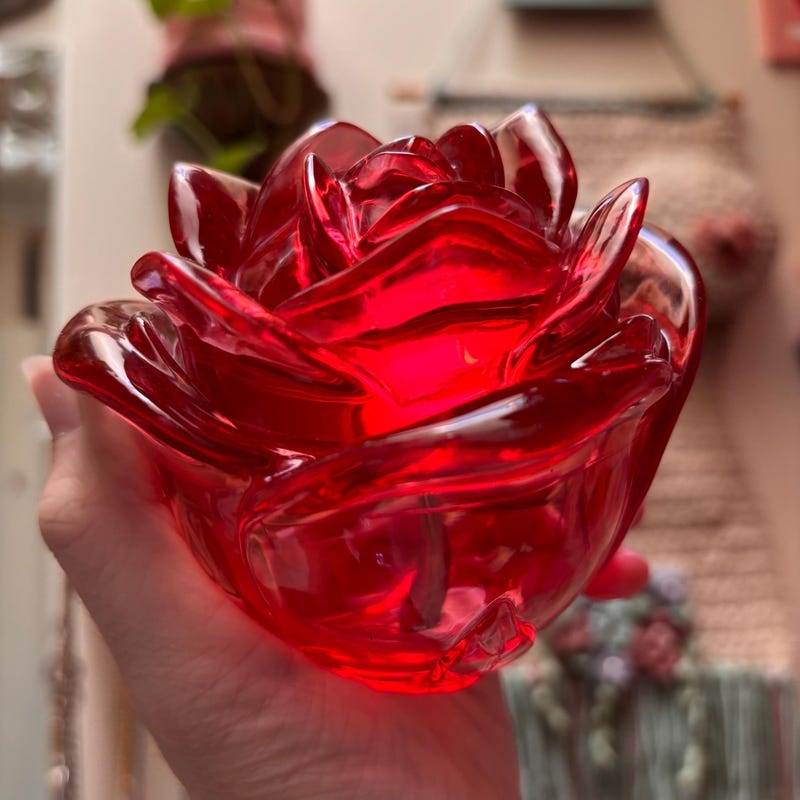 Glass Rose Ash Tray - Etsy