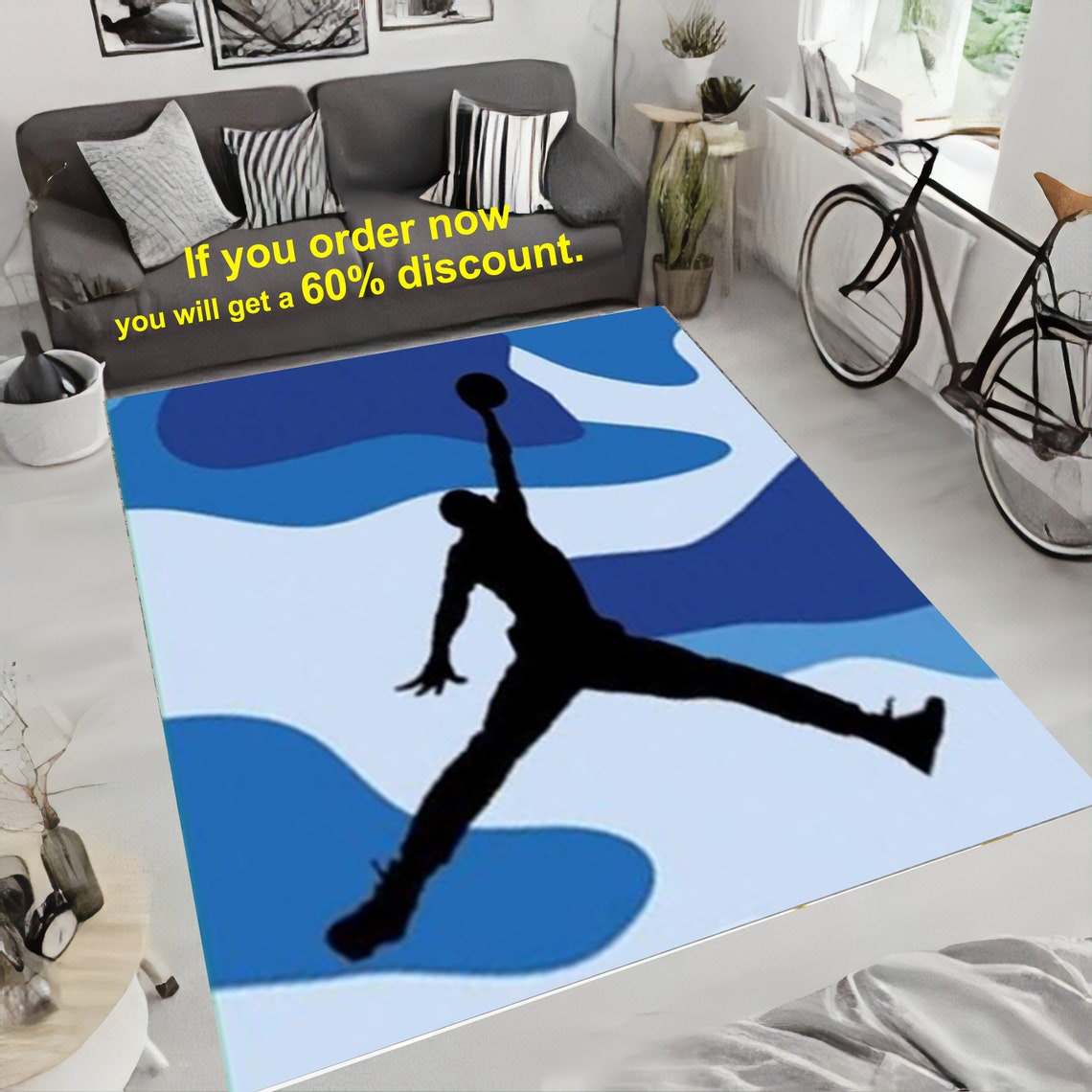 Air Jordan Rug Michel Jordan Rug Camouflage Jordan Rugs | Etsy