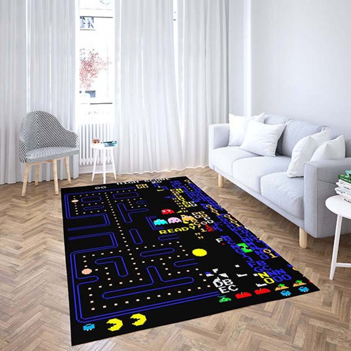 Pac Man Design Rug Game Design Rug Home dec Modern Rugs for | Etsy