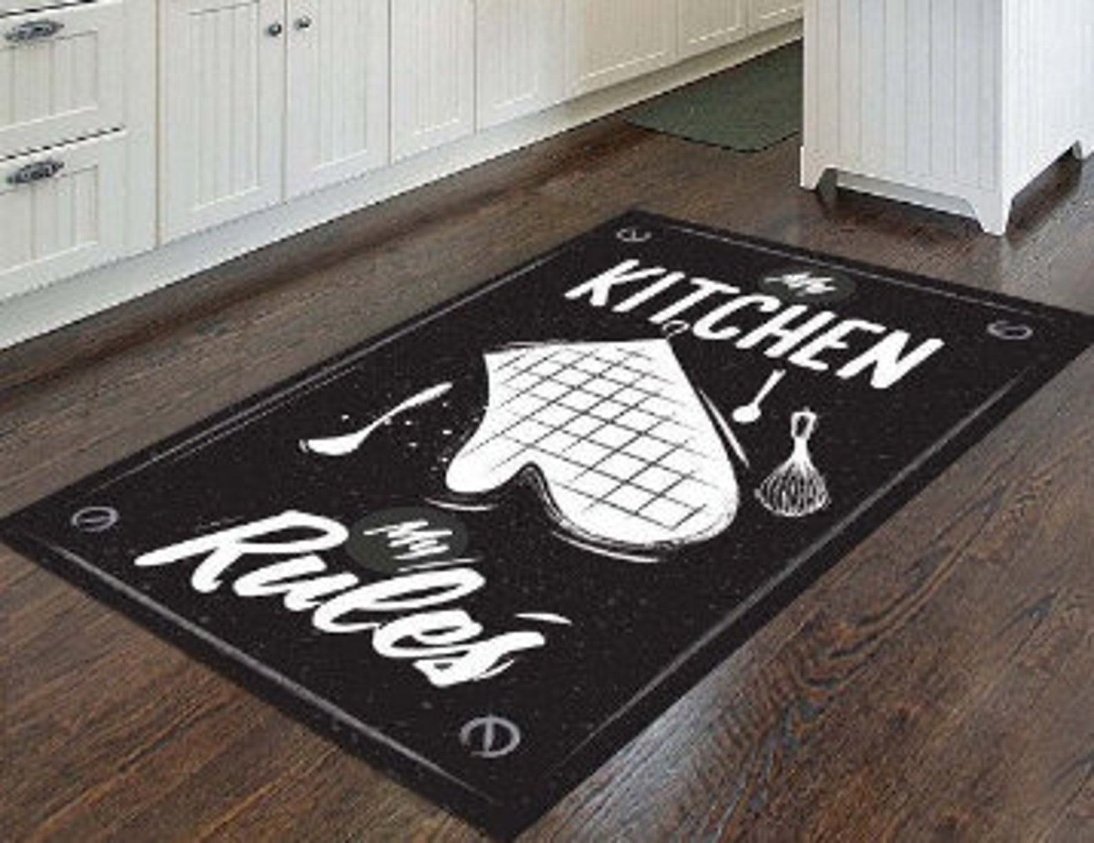 Kitchen Rug Kitchen Rules Custom Rug Personalized Rug Home | Etsy