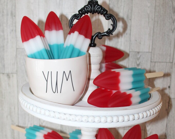 ONE Fake Patriotic Popsicle, July 4th Popsicle, July 4th Tiered Tray ...