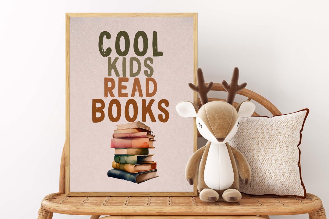 Kids Read Books Poster, Kids Library Art (digital Download - Etsy