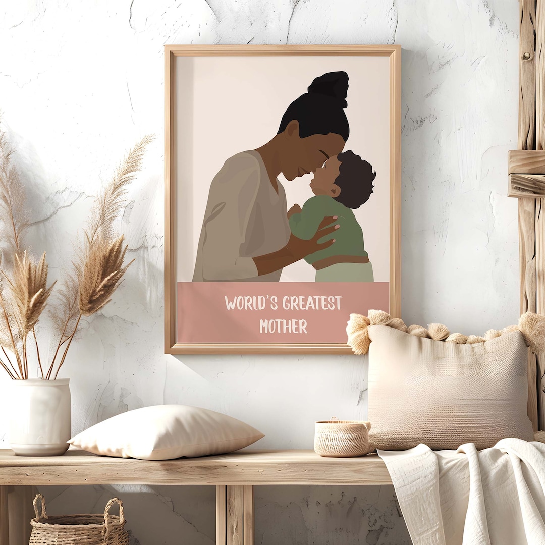 Mother And Child Art Print Mother S Day Gift Digital Download Etsy