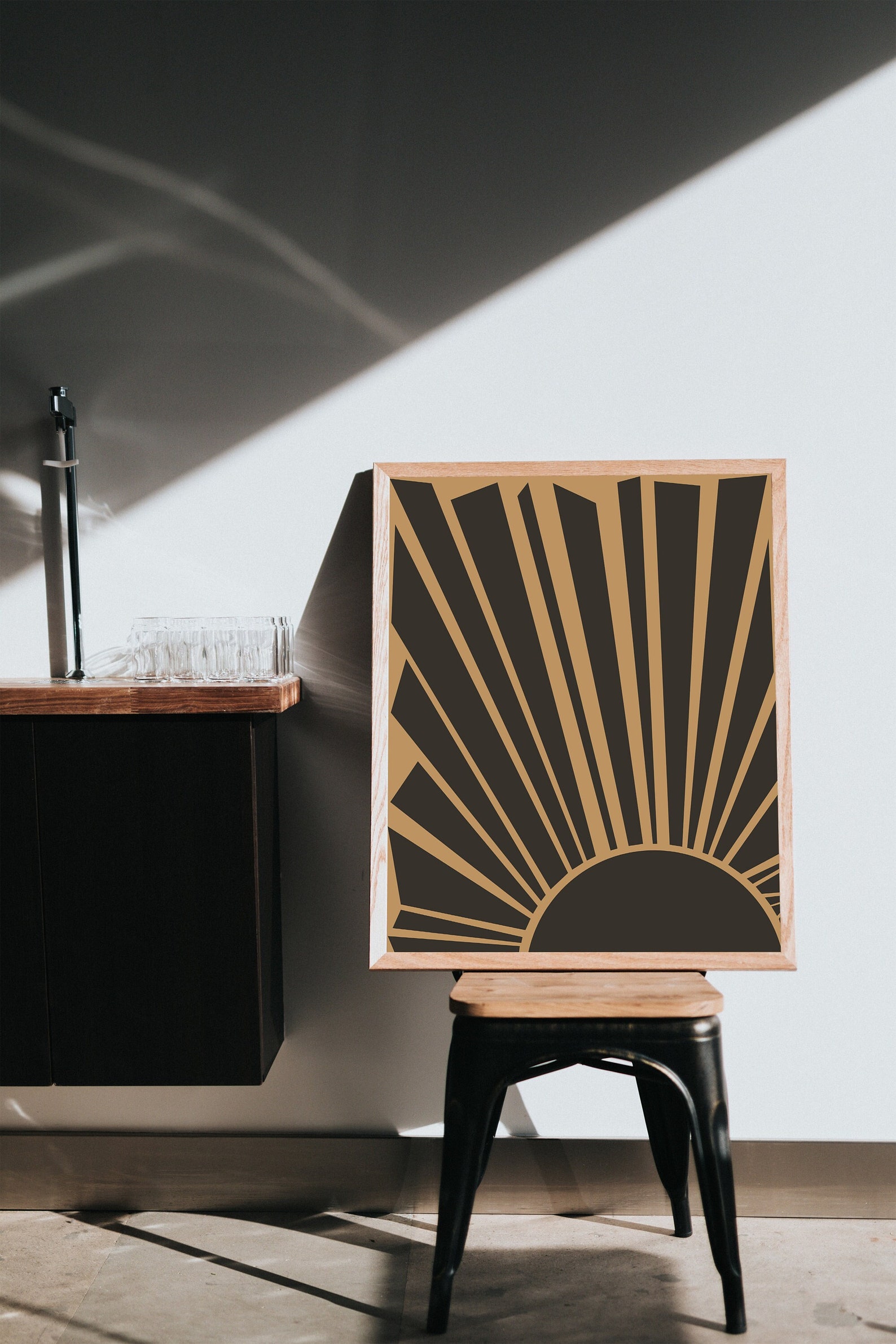 Black Sun Art Print: Abstract Minimalist Wall Art (digital Download) - Etsy