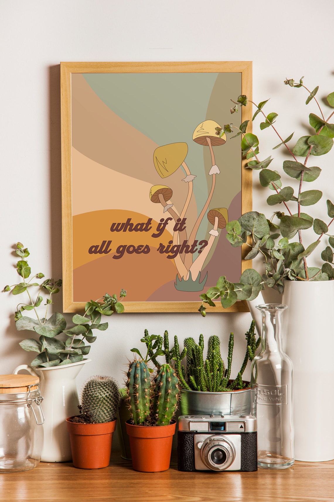 Mushroom Wall Art Motivational Quote Mushroom Print 70s - Etsy