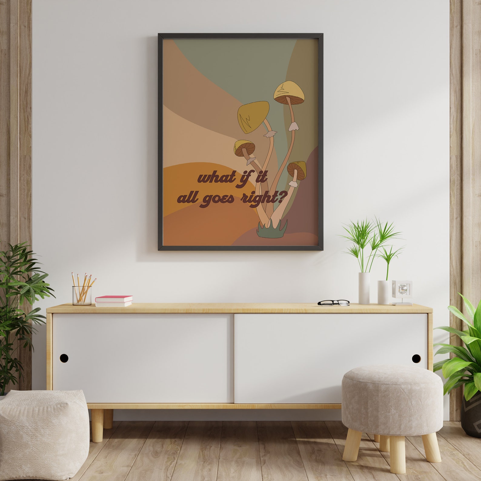 Mushroom Wall Art Motivational Quote Mushroom Print 70s - Etsy