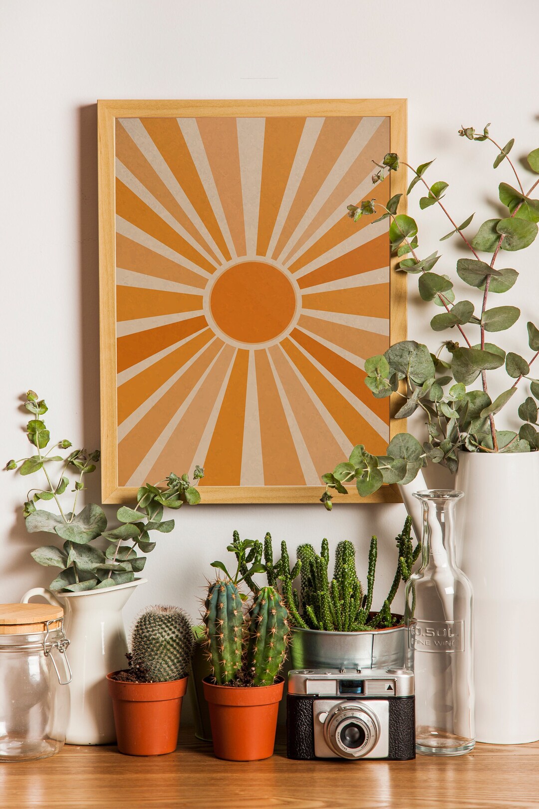 Retro 70s Sun Art Print: Yellow Rainbow Home Decor - Etsy