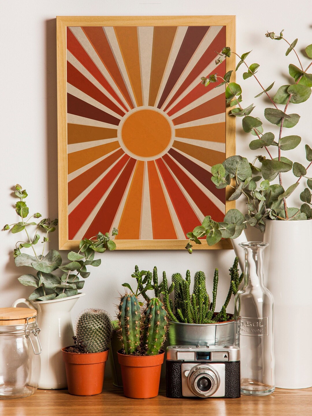 Retro Sun Art Print: 70s Rainbow Wall Decor - Etsy