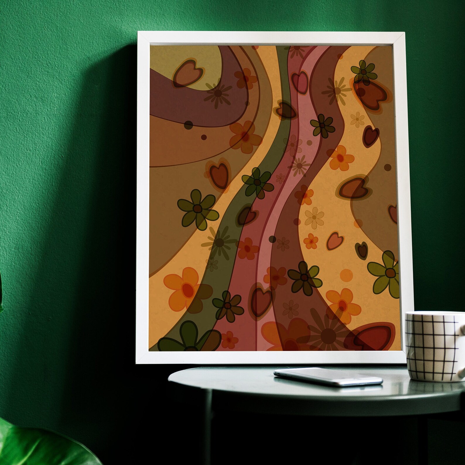 Floral Wall Art, 70s Wall Art, Rainbow Art, Retro Wall Art, Vintage ...