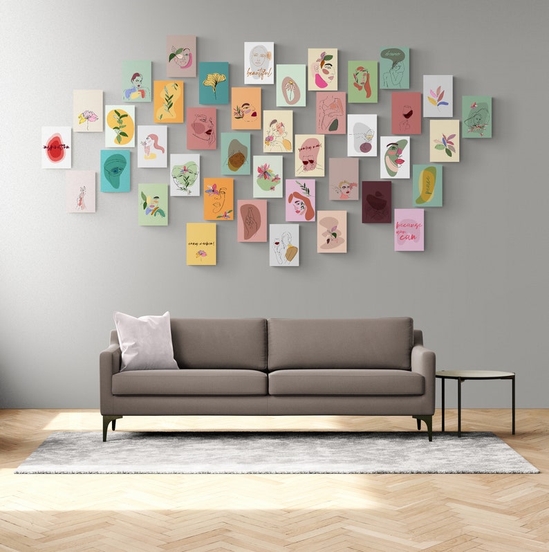 Pastel Collage Kit, Collage Kit Wall Decor, Pink Collage Kit, Collage ...