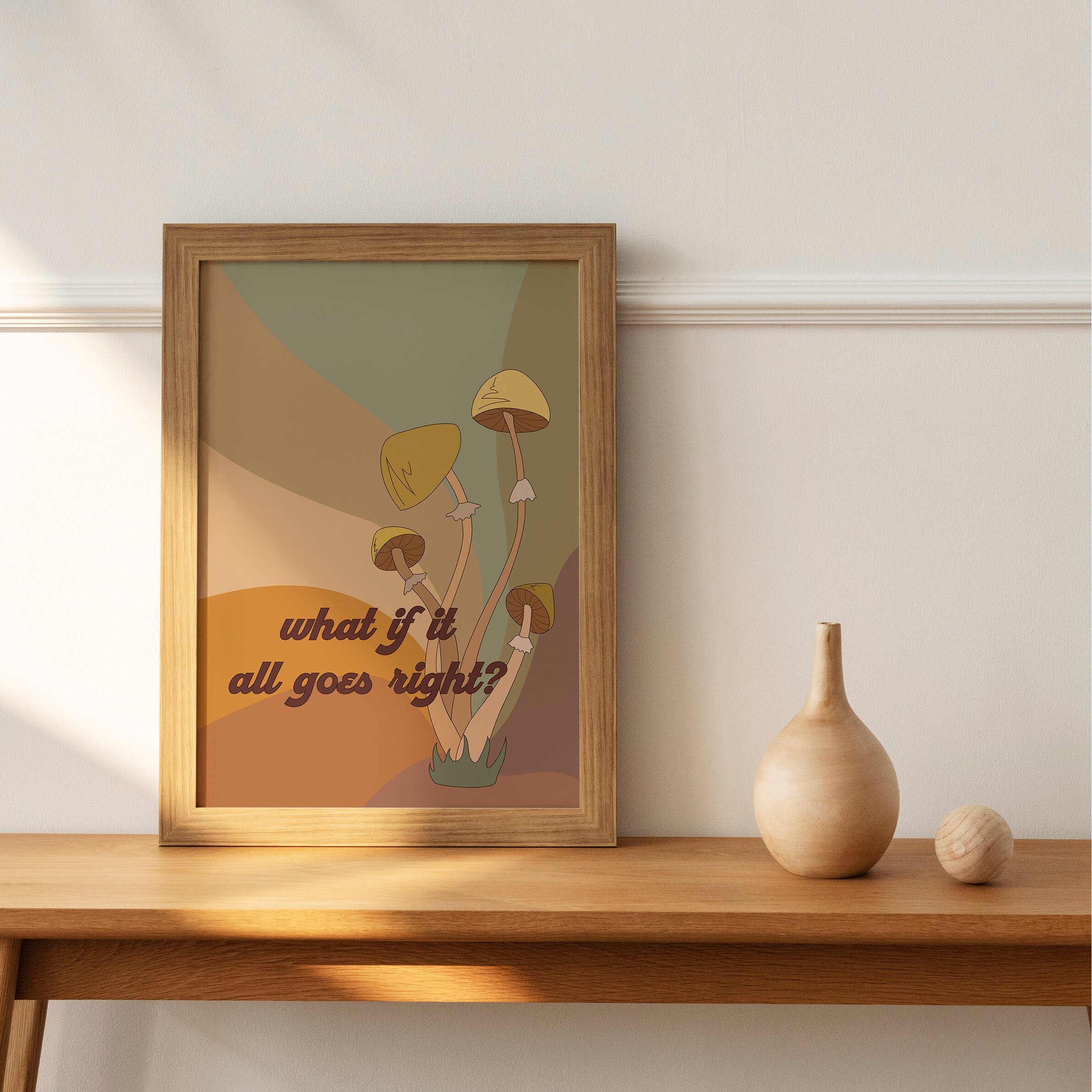 Mushroom Wall Art Motivational Quote Mushroom Print 70s - Etsy