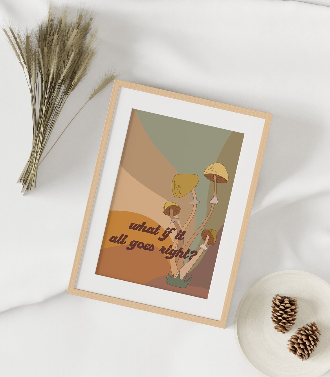Mushroom Wall Art Motivational Quote Mushroom Print 70s - Etsy