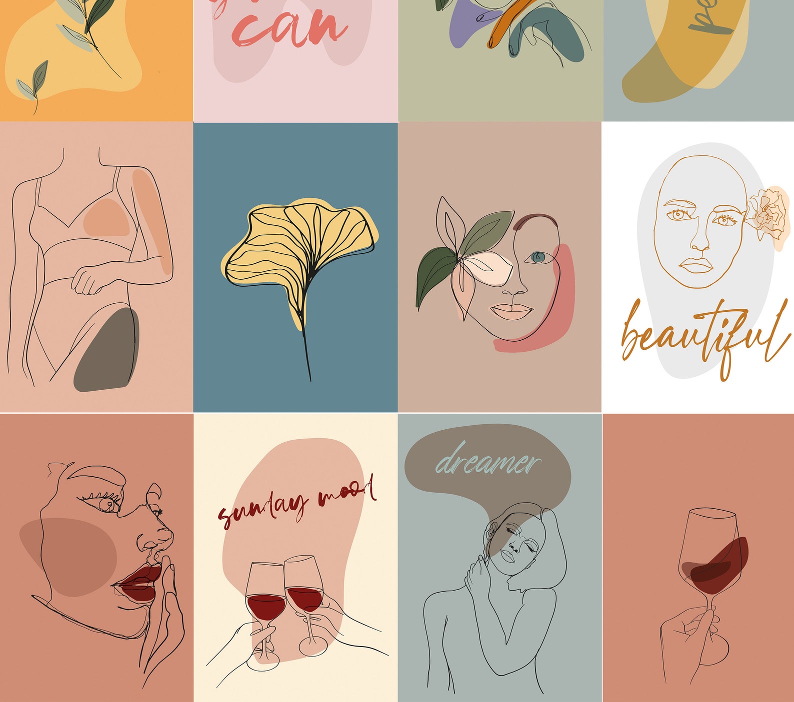 Pastel Collage Kit, Collage Kit Wall Decor, Pink Collage Kit, Collage ...