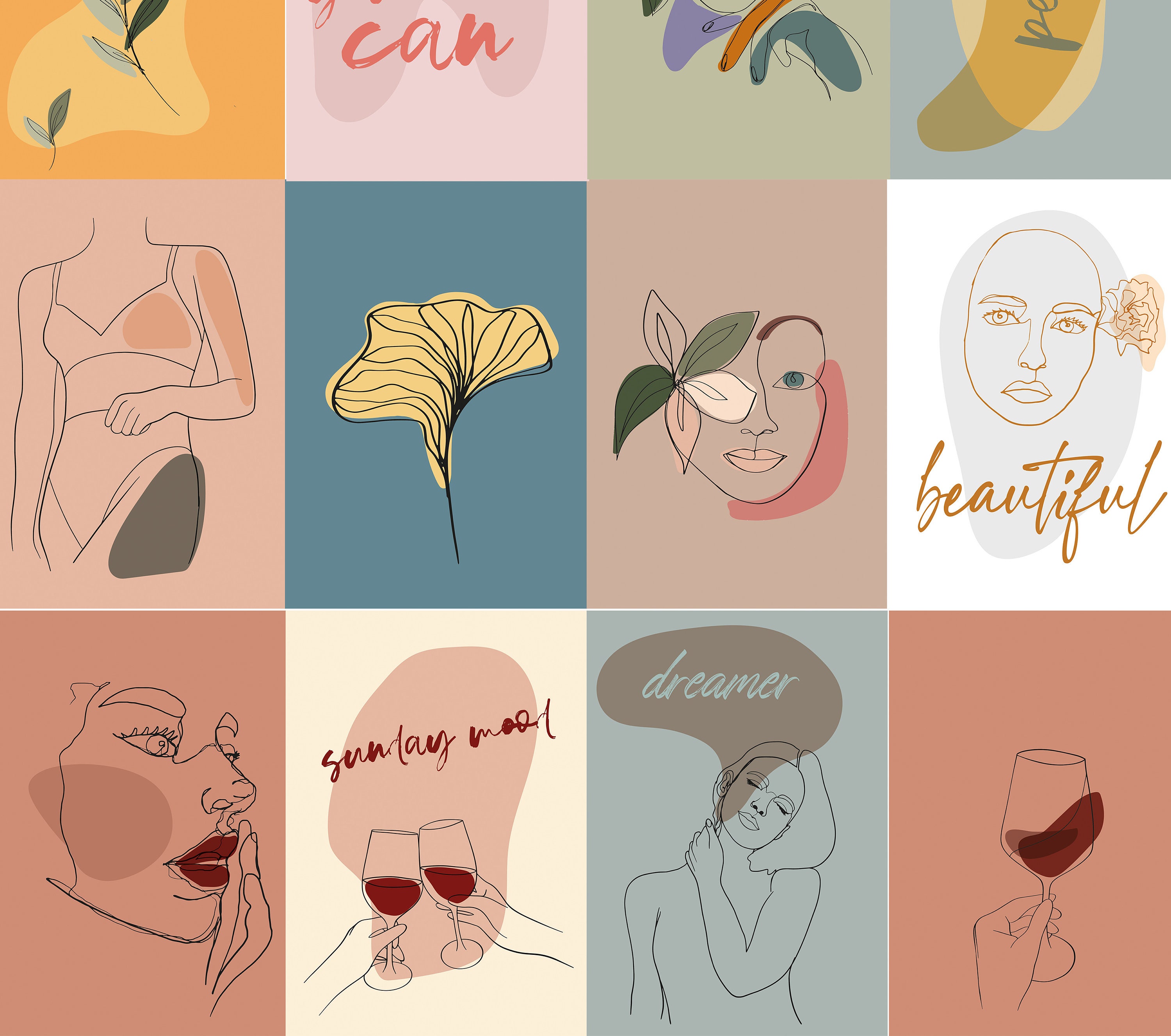 Pastel Collage Kit, Collage Kit Wall Decor, Pink Collage Kit, Collage ...