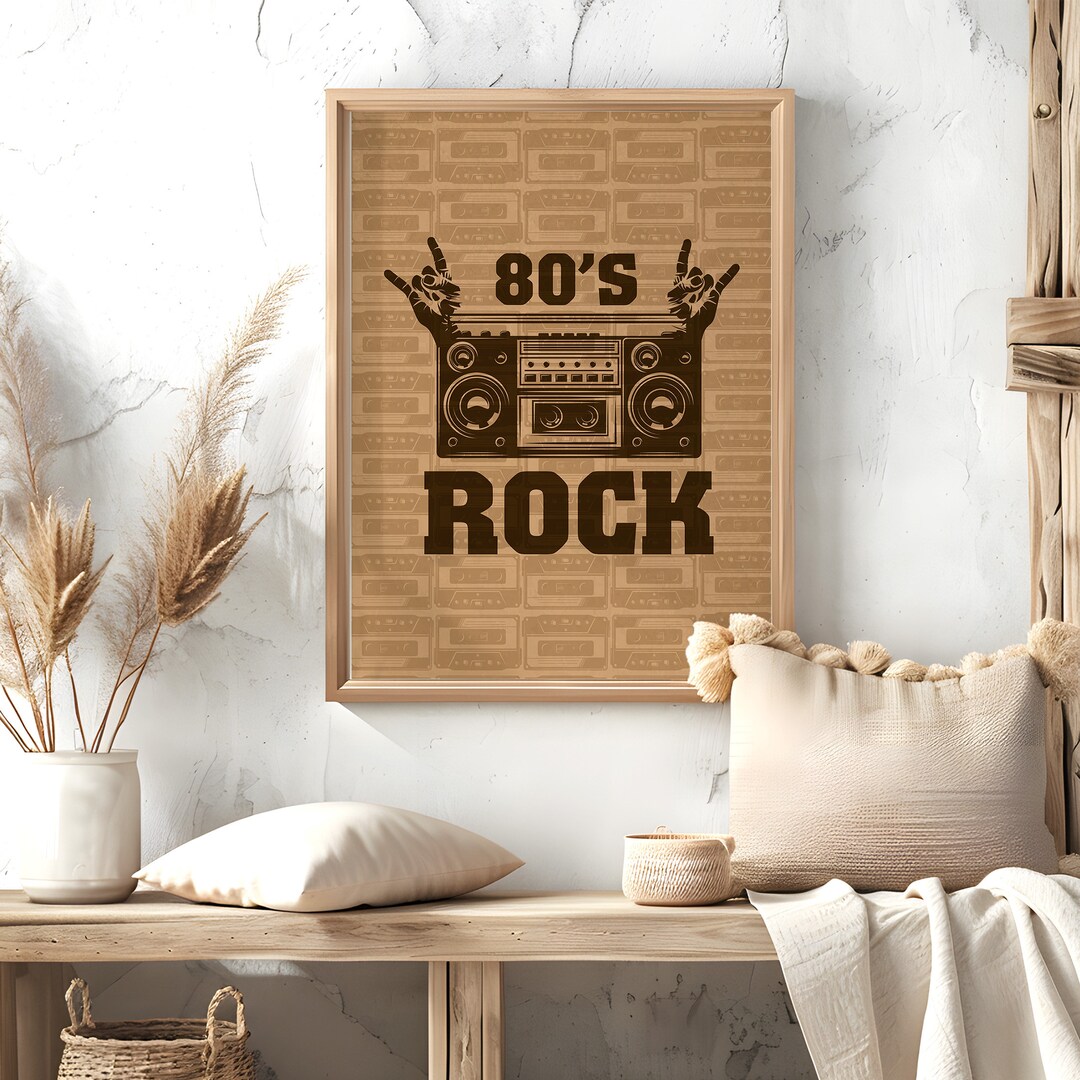Retro Music Wall Decor, Vintage Musical Poster Art, 80s Wall Art, Retro ...
