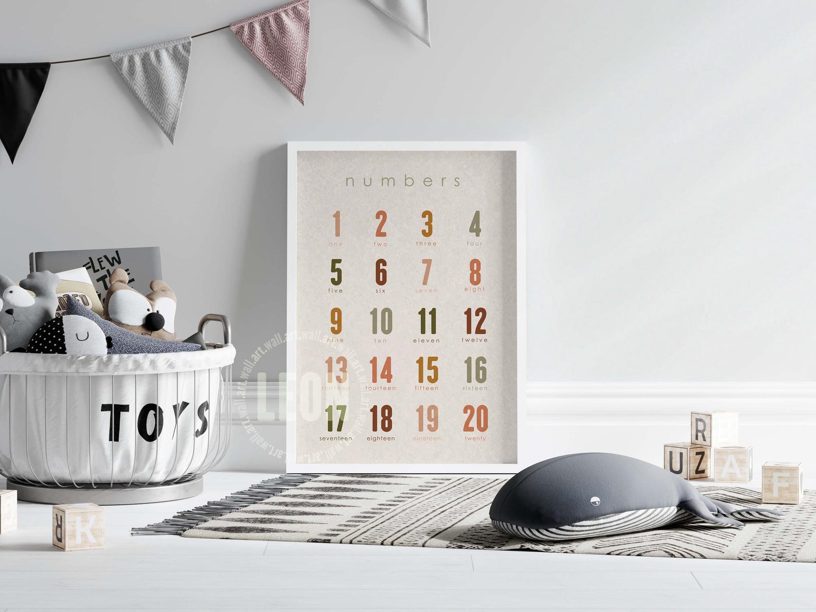 Boho Numbers Poster: Montessori Waldorf Classroom Decor (digital ...