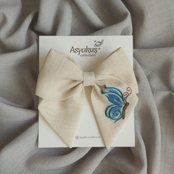 Cream Hair Bow - Etsy