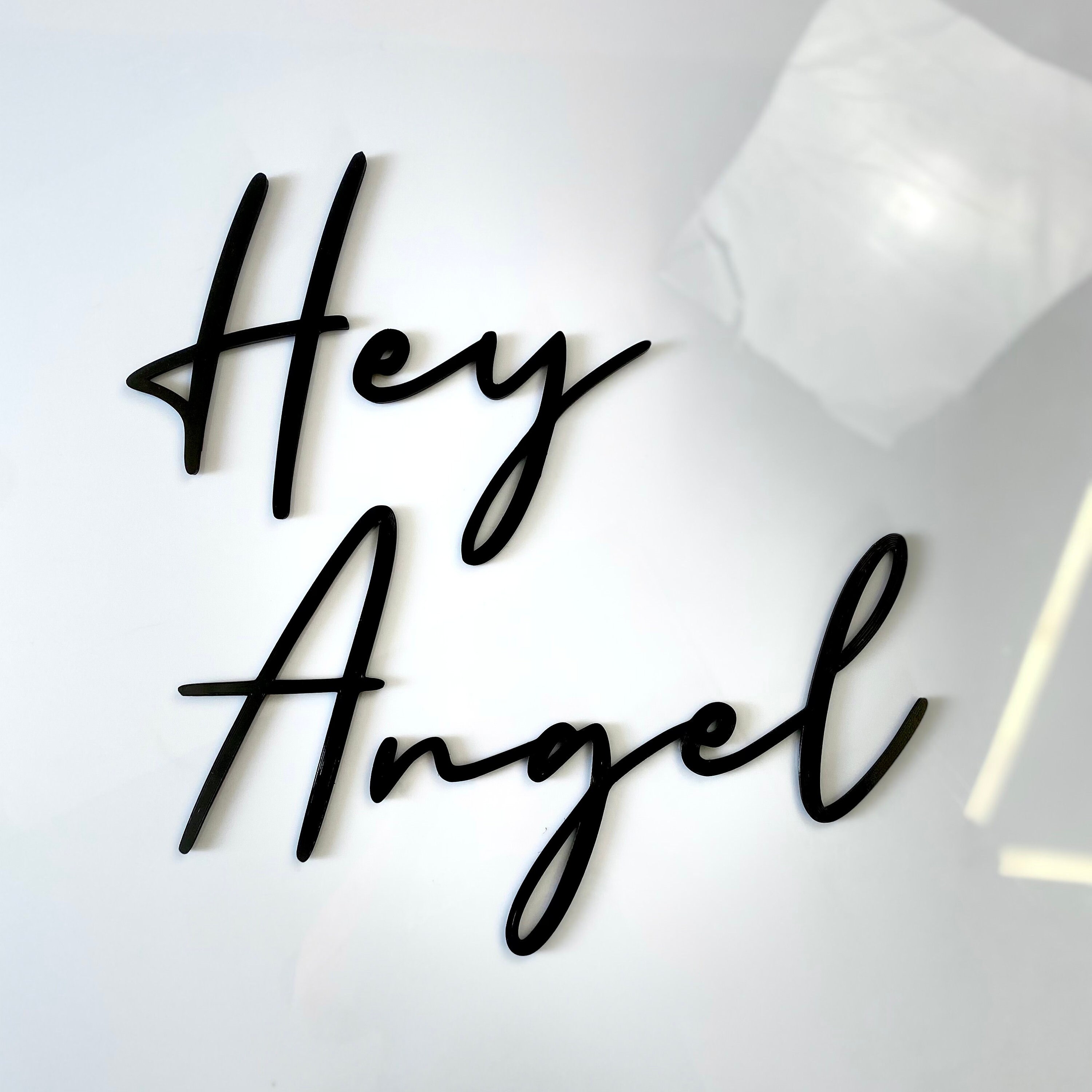 HEY ANGEL WALL Art, Sign, Hey Angel 3d Plastic Letters Wall Sign ...