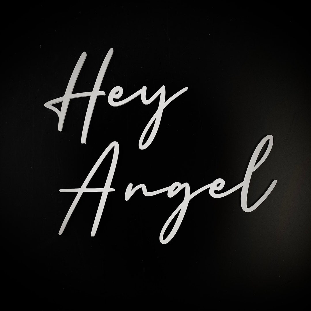HEY ANGEL WALL Art, Sign, Hey Angel 3d Plastic Letters Wall Sign ...
