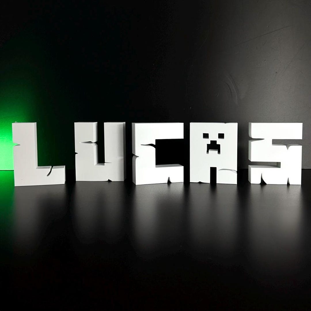 CUSTOM Personalized Lettering in Minecraft Style GIFT Custom Name ...