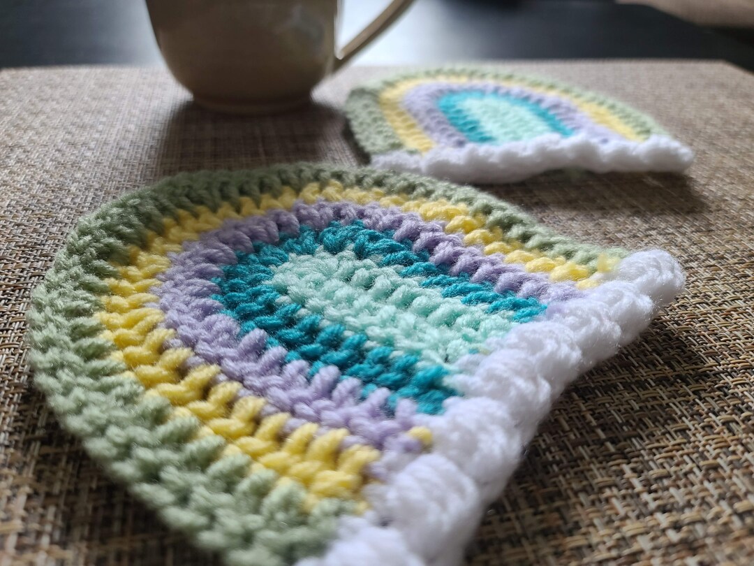 Rainbow Crochet Pattern | Coaster | Beginner Crochet Pattern - Etsy