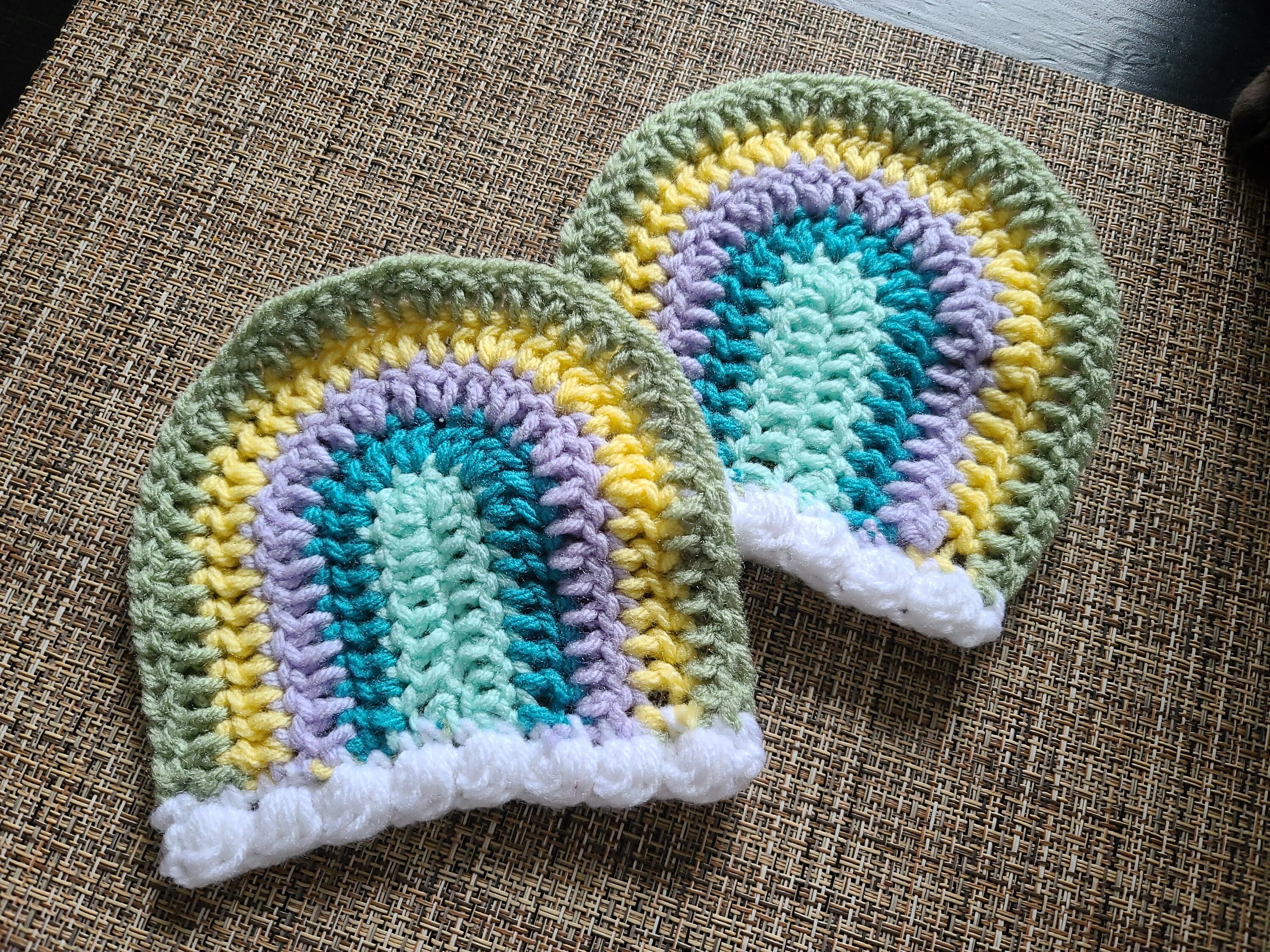 Rainbow Crochet Pattern Coaster Beginner Crochet Pattern - Etsy