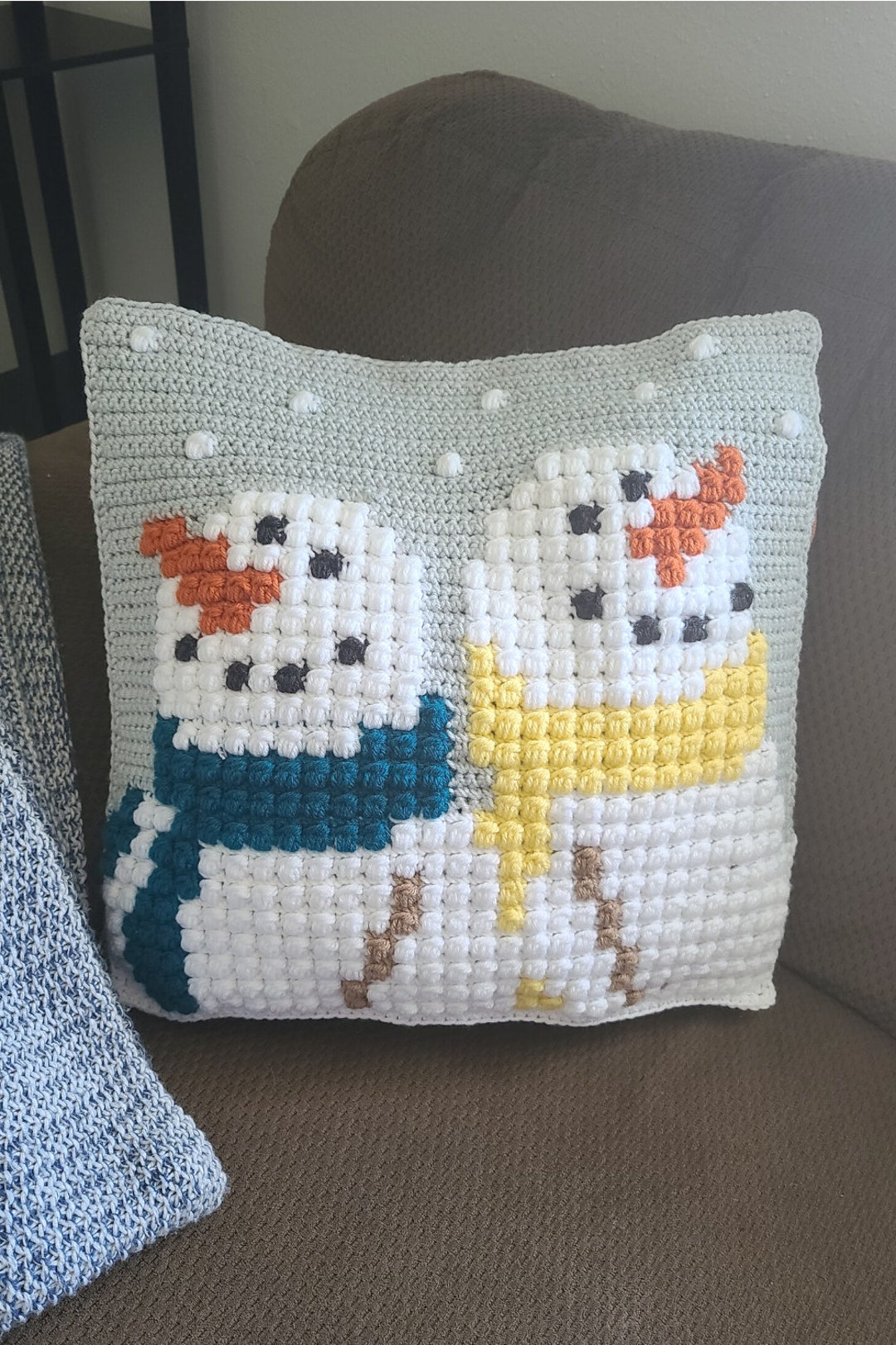 Snowman Pillow Crochet Pattern, Christmas Pillow, Winter Decor, PDF ...