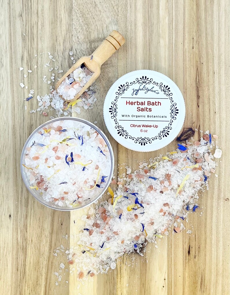 6 Oz Herbal Bath Salt Floral Bath Soak Sea Salt Bath Spa Gift for Her ...