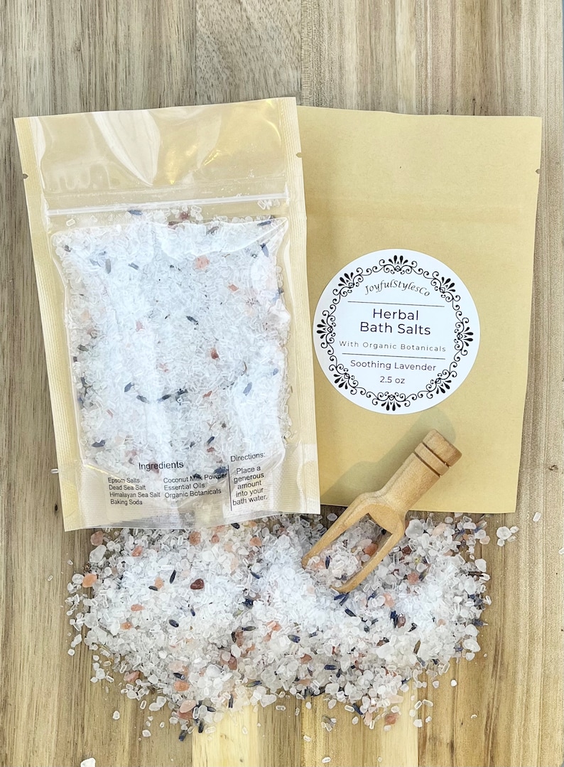 6 Oz Bath Salts Herbal Bath Soak Dead Sea Salts Spa Salts Gift for Her ...