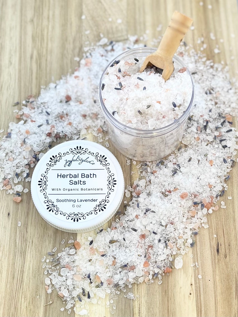 6 Oz Herbal Bath Salt Floral Bath Soak Sea Salt Bath Spa Gift for Her ...