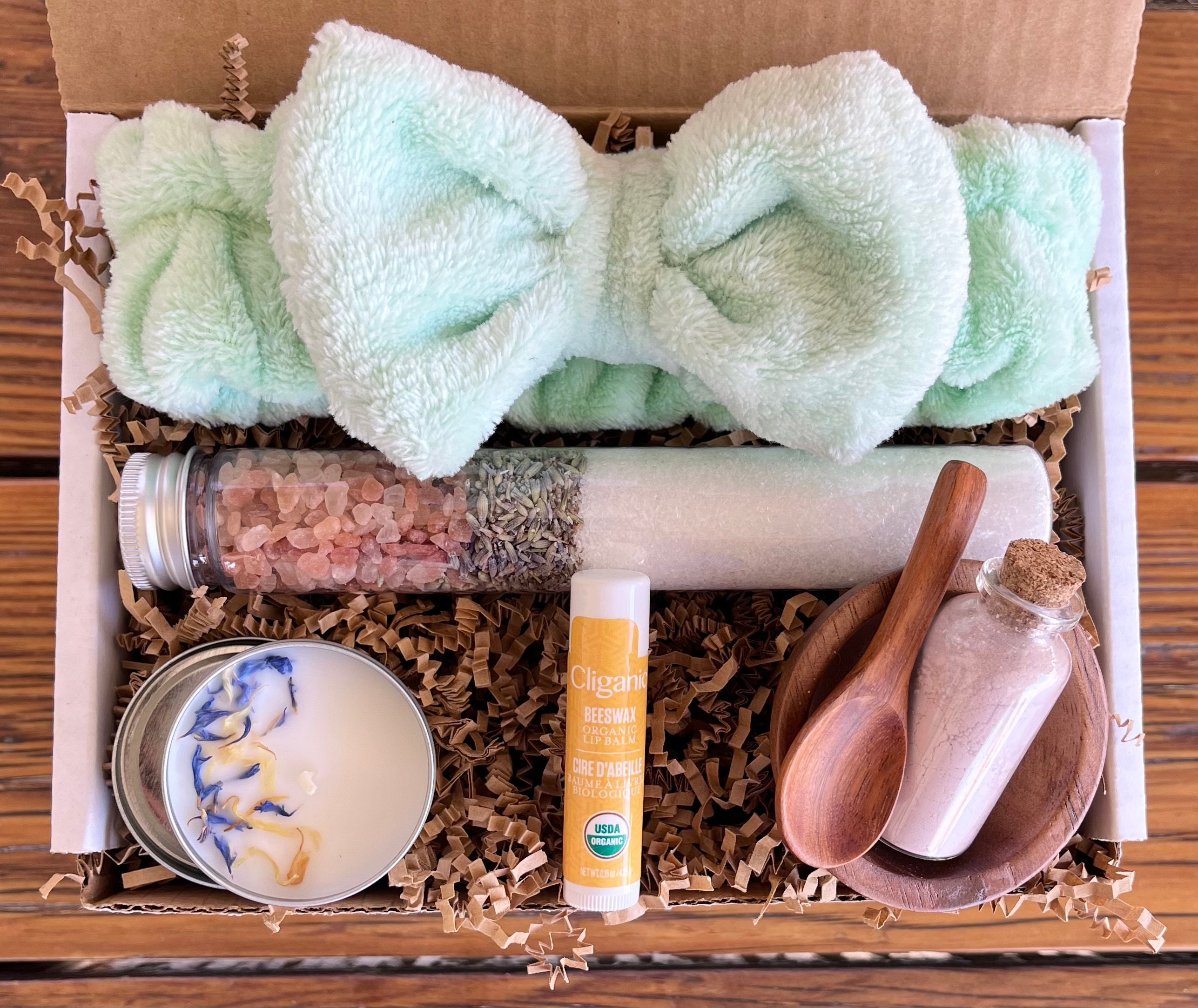 Spa Gift Box for Her Gift Box With Spa Headband Spa Gift for Bath Salt ...