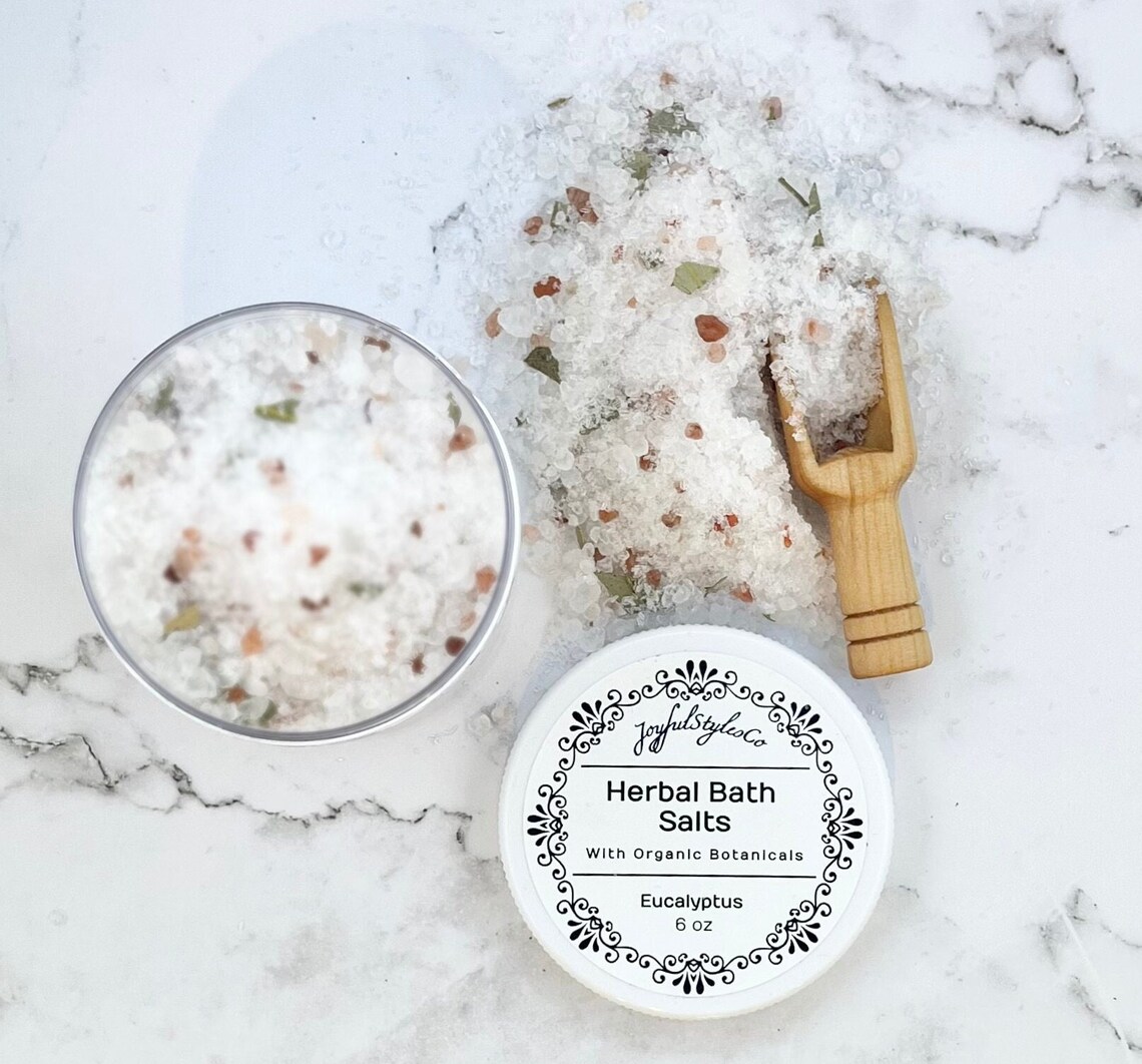 6 Oz Herbal Bath Salt Floral Bath Soak Sea Salt Bath Spa Gift for Her ...