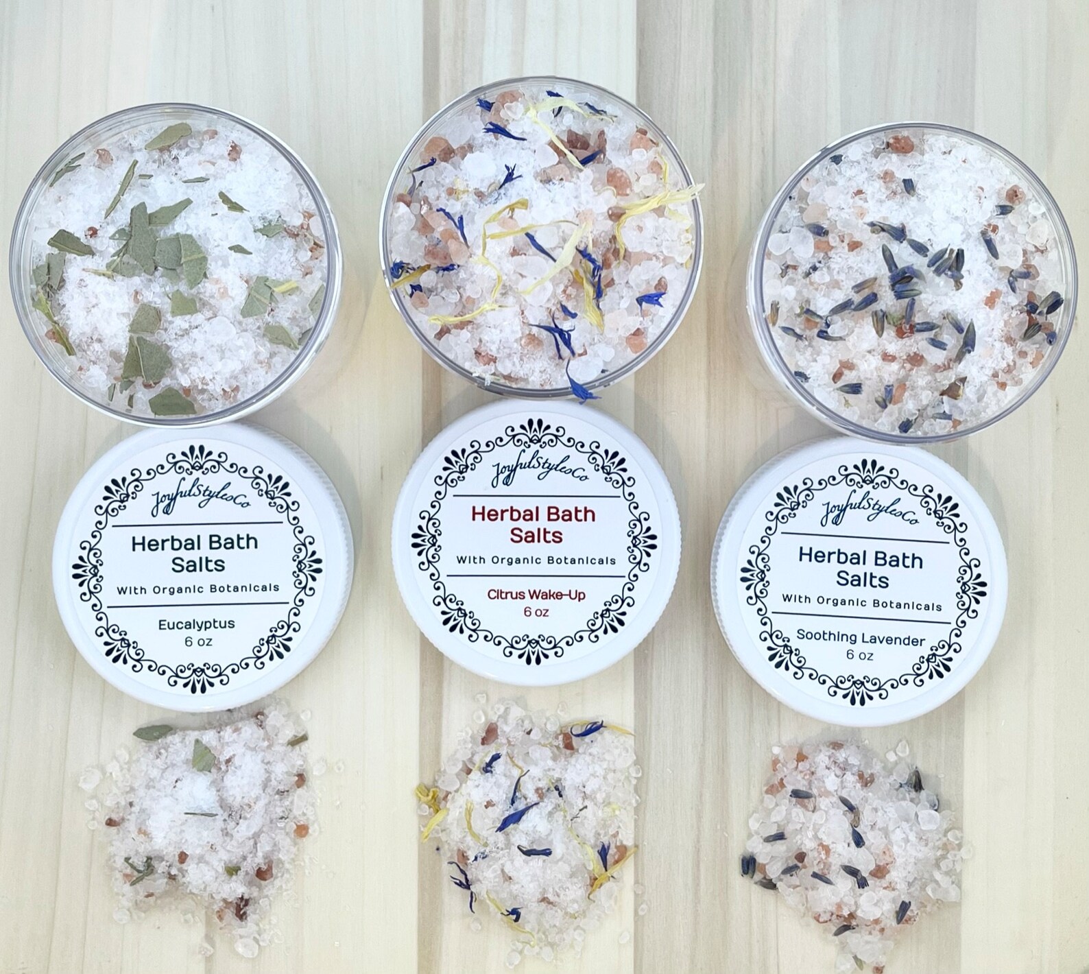 6 Oz Herbal Bath Salt Floral Bath Soak Sea Salt Bath Spa Gift for Her ...