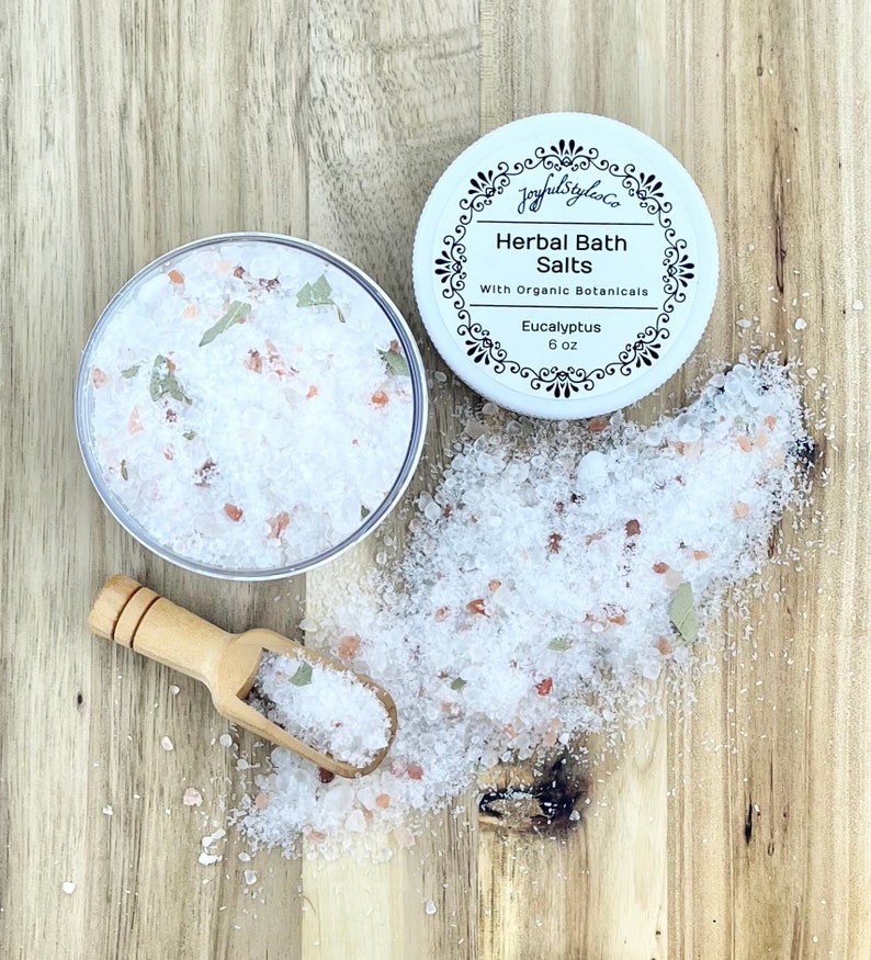 6 Oz Herbal Bath Salt Floral Bath Soak Sea Salt Bath Spa Gift for Her ...