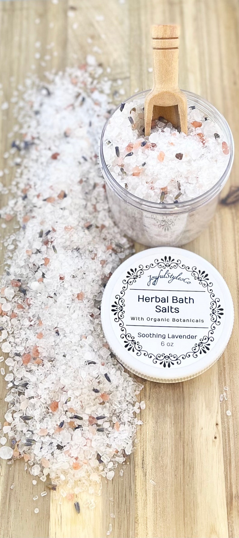 6 Oz Herbal Bath Salt Floral Bath Soak Sea Salt Bath Spa Gift for Her ...