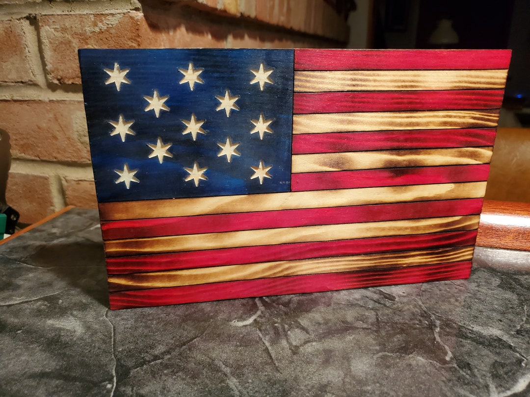 Historic Hopkinson 13-star Wood Desk Flag - Etsy