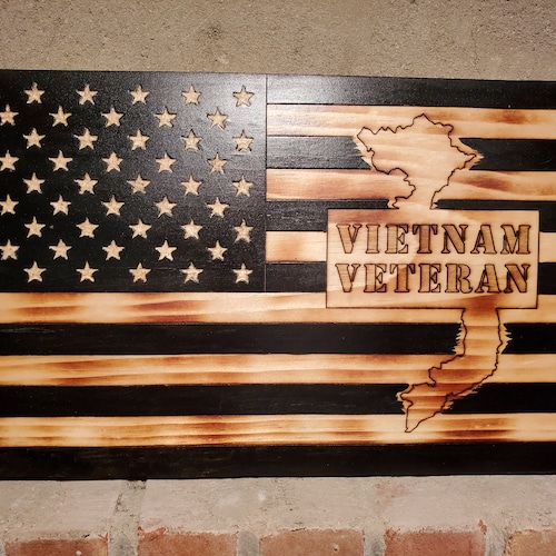 Vietnam Veteran Wood Flag - Etsy