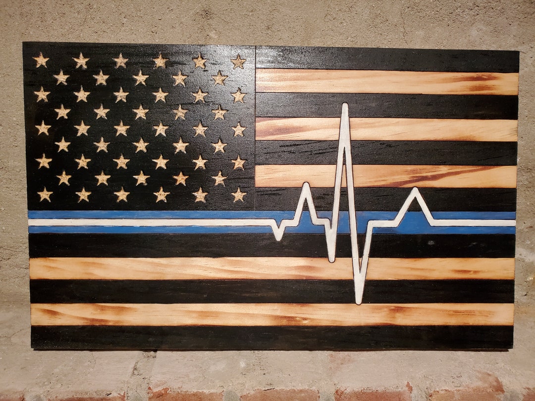 Thin Line EMS EMT Flag Wall Plaque - Etsy