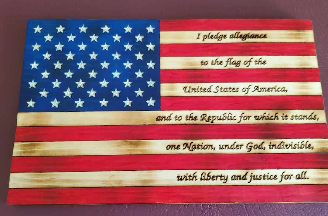 Pledge of Allegiance / US Flag Wood Plaque - Etsy