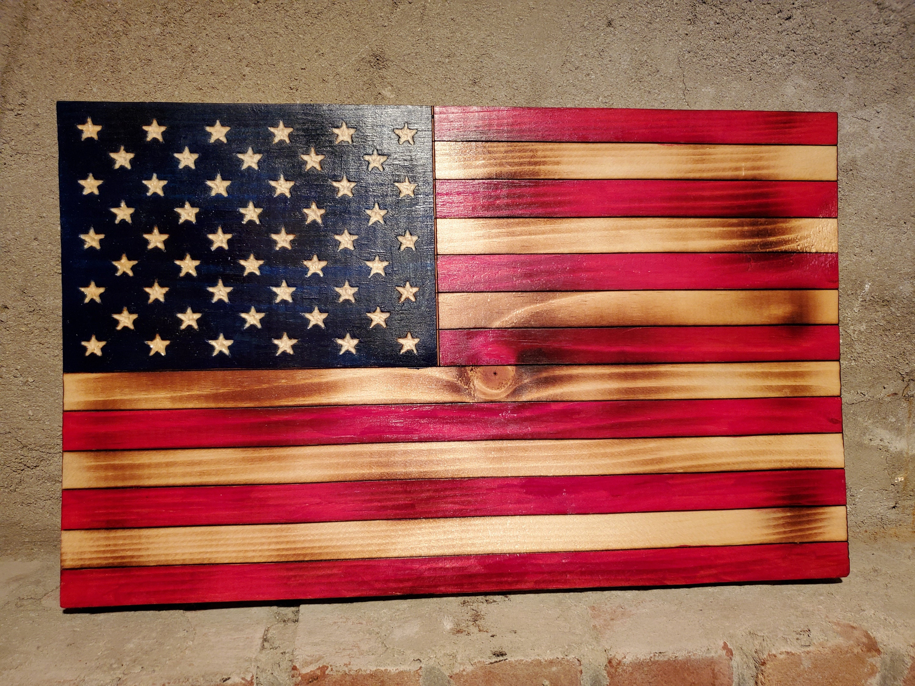 American Flag Wood Plaque - Etsy