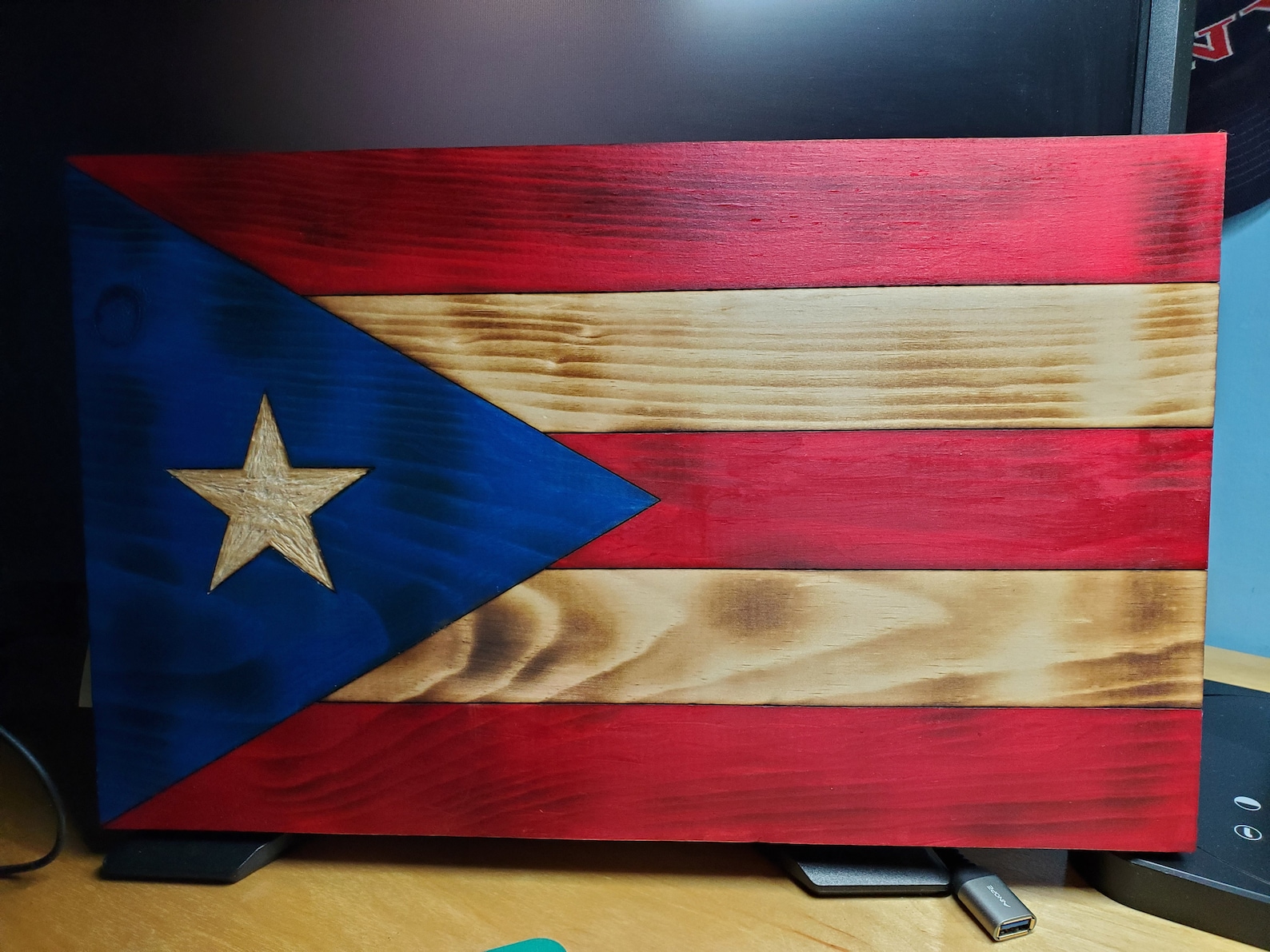 Puerto Rico Flag Wood Plaque - Etsy