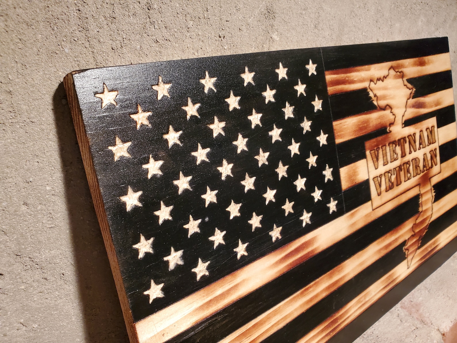 Vietnam Veteran Wood Flag - Etsy