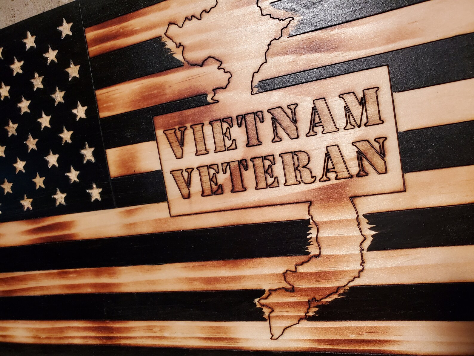 Vietnam Veteran Wood Flag - Etsy