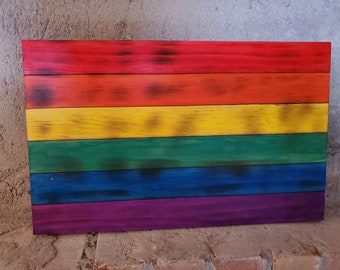 Progress Pride Flag Wood Gay Pride Flag LGBTQ Art - Etsy