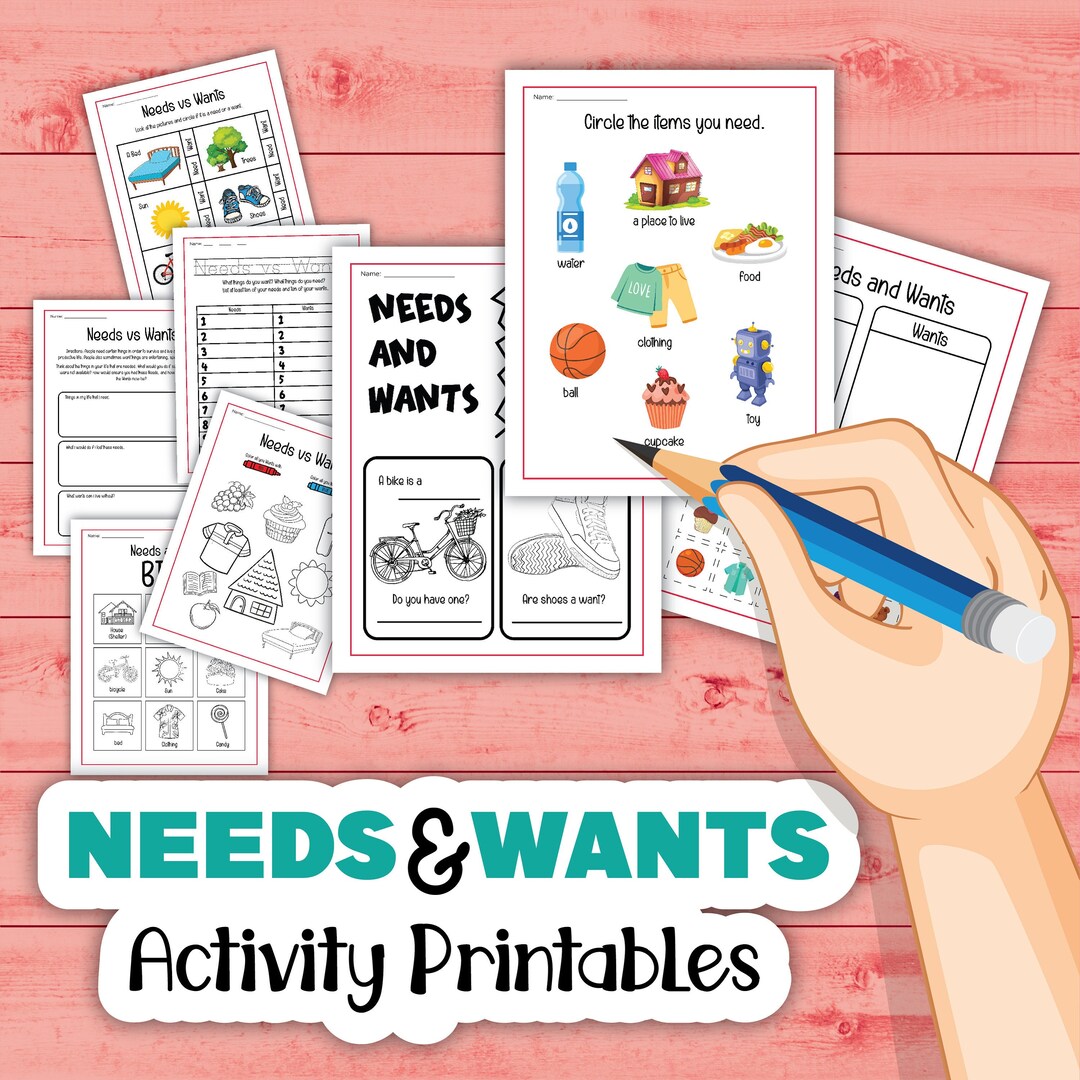 Needs and Wants Mindfulness Activity Printable - Etsy
