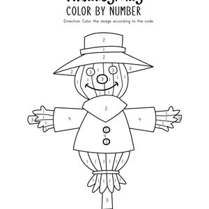 Thanksgiving Color by Number Printable Kit! - Etsy