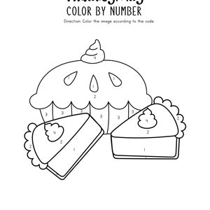 Thanksgiving Color by Number Printable Kit! - Etsy