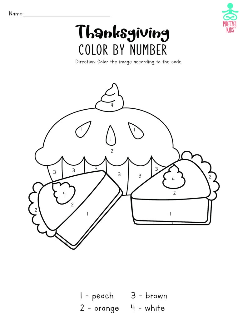 Thanksgiving Color by Number Printable Kit! - Etsy