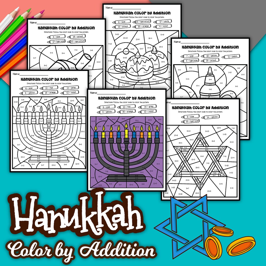 Hanukkah Color by Number Activity Book for Kids! - Etsy