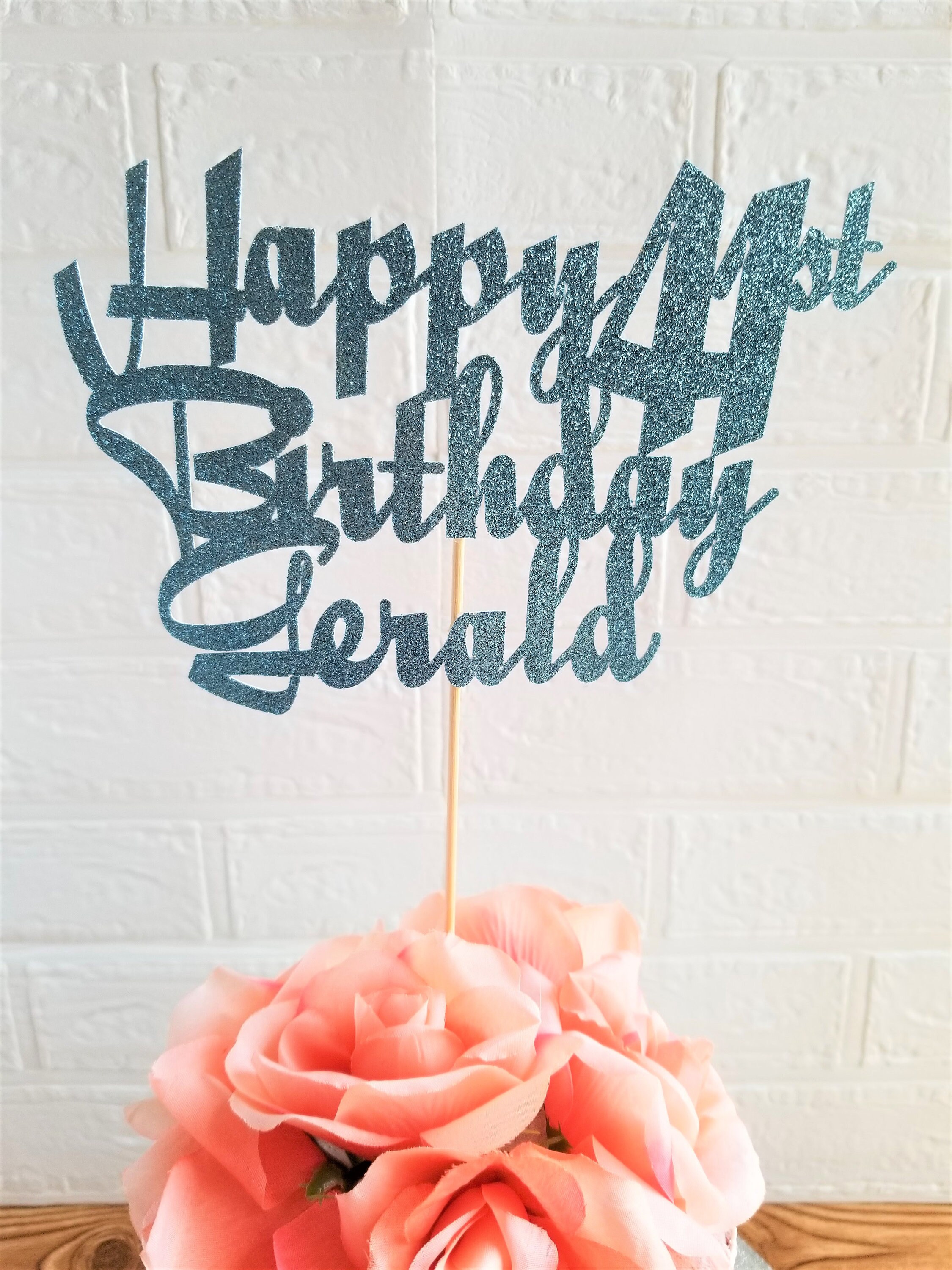 Happy Birthday Cake Topper Personalized Birthday Topper Cake Etsy